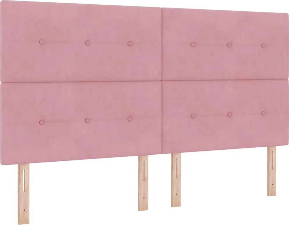 Postel s boxspringem s čelo Růžová 180 x 200 cm samet 3344962