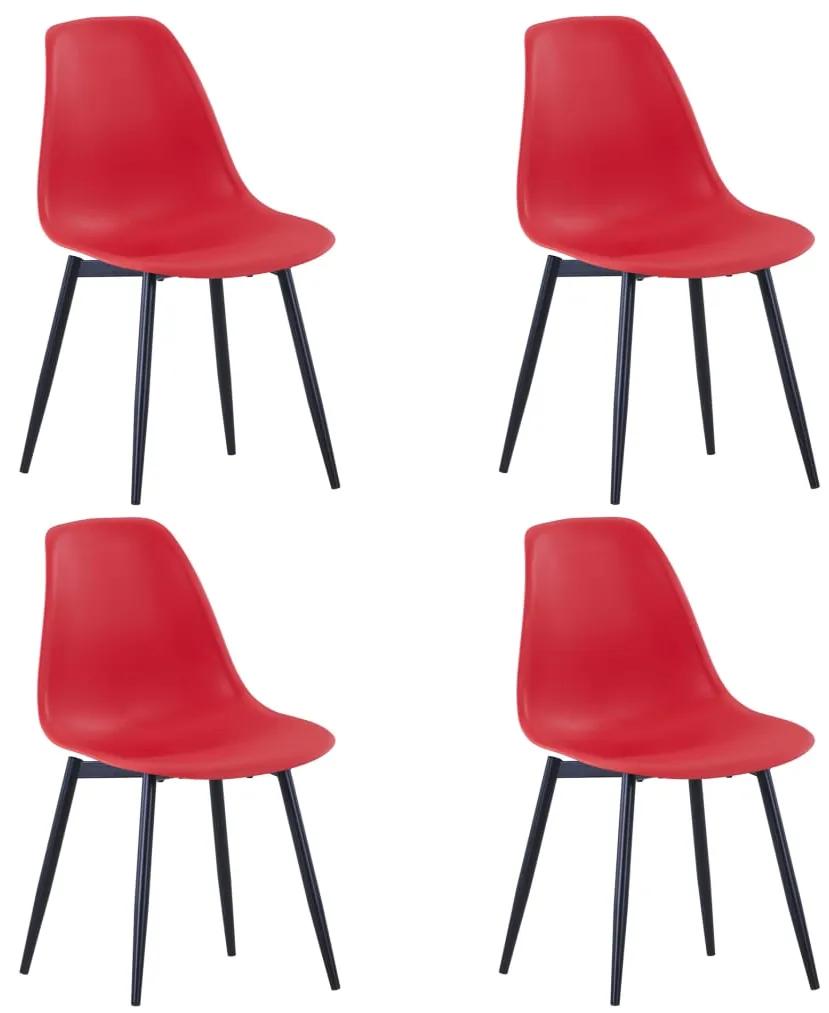 49490 vidaXL Jídelní židle 6 ks červené PP