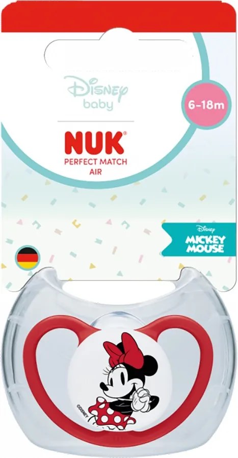 Dudlík NUK Perfect Match Air Disney Mickey Mouse 6-18 měsíců red velikost 6-18 m