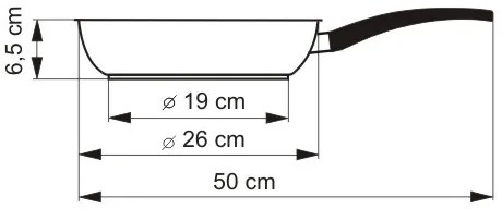 KOLIMAX - české nerezové nádobí Pánev s rukojetí KOLIMAX BLACK GRANITEC - granitec černá, 26 cm