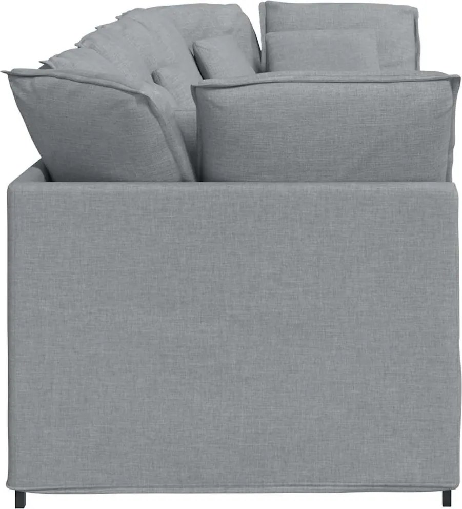 Modulární pohovka s polštáři textil světle šedá 3321267