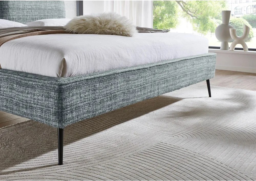 Modrá čalouněná dvoulůžková postel bez roštu 200x200 cm Infinity – Meise Möbel