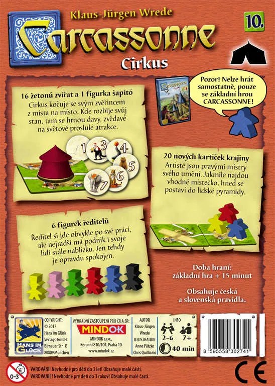 MINDOK HRA Carcassonne rozšíření 10: Cirkus *SPOLEČENSKÉ HRY* mn274