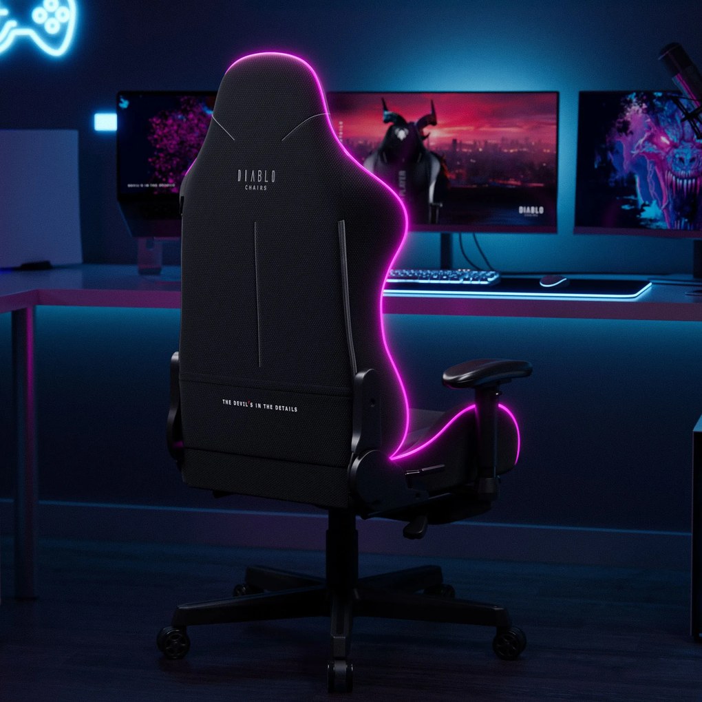 Herní židle LED RGB, černá: Diablo X-Starter
