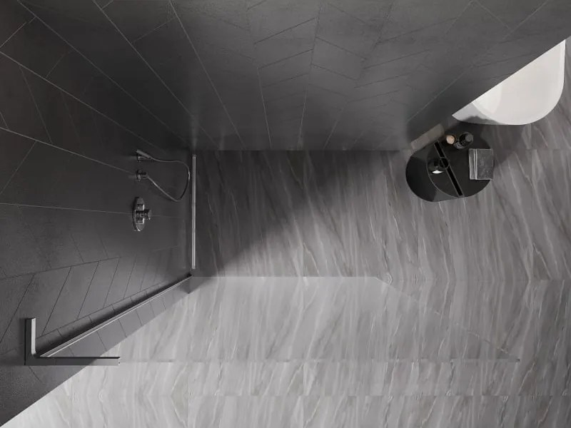 Mexen Kioto-X L sprchová stěna Walk-in 70 x 200 cm, transparentní 10 mm, chrom - 800-070-107-01-00-X