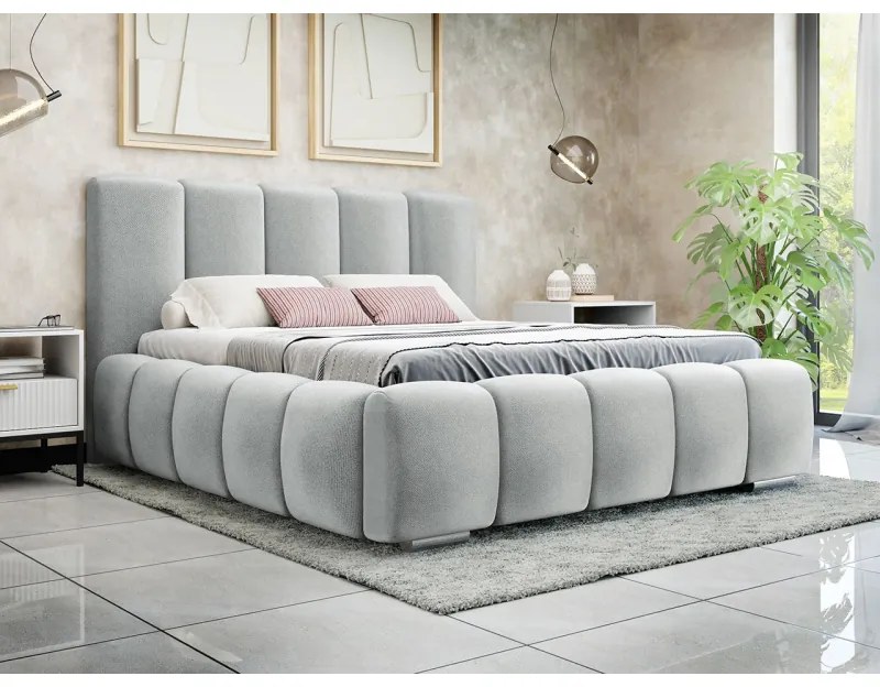 Čalouněná manželská postel Lisko, Rozměr postele: 140 x 200 cm, Barva potahu: Kronos 07