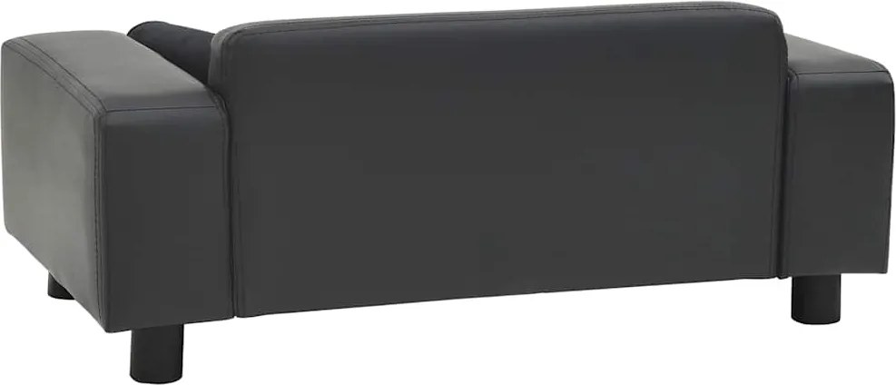 Pohovka pro psy tmavě šedá 81 x 43 x 31 cm plyš a umělá kůže 171044