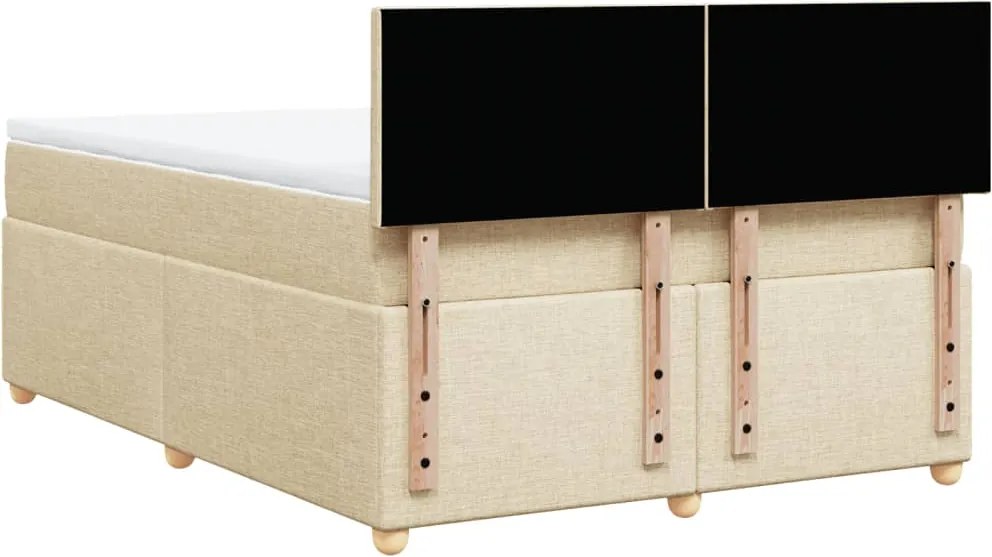 Box spring postel s matrací krémová 140x190 cm textil 3286673