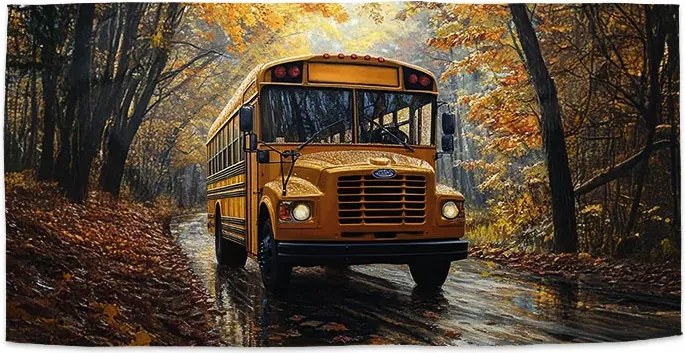Sablio Ručník Žlutý školní autobus - 30x50 cm