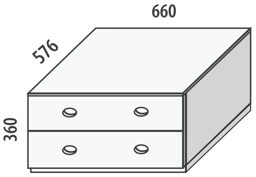 Skříň 2-zásuvková Domestav D502 Materiál: Buk cink, Povrchová úprava: Moření