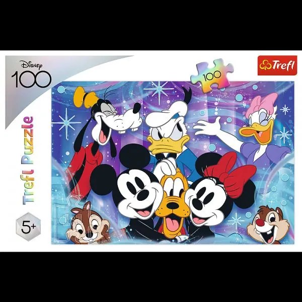 Puzzle Trefl Ve světě Disney je zábava 100 dílků 41x27,5cm v krabici 29x20x4cm