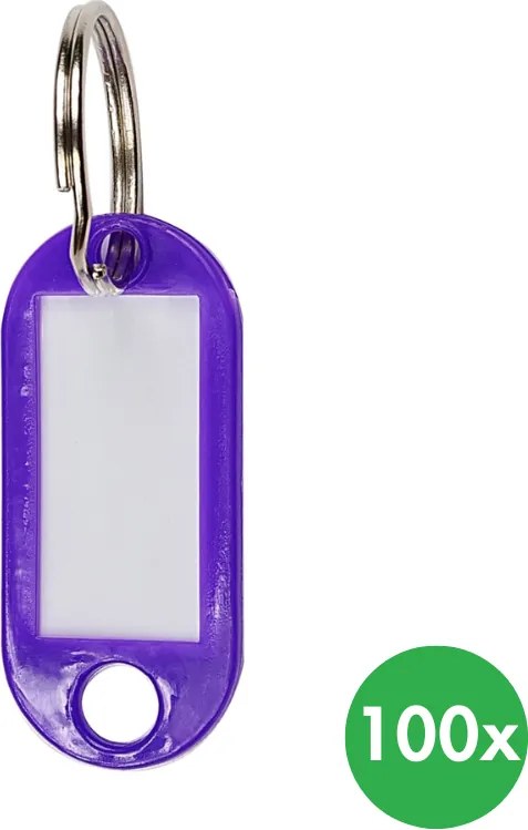 Klíčové závěsy, 100 ks, fialové