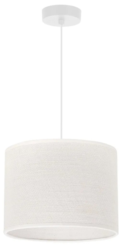 Závěsné svítidlo Juta, 1x bílé jutové stínítko, (fi 20cm), w