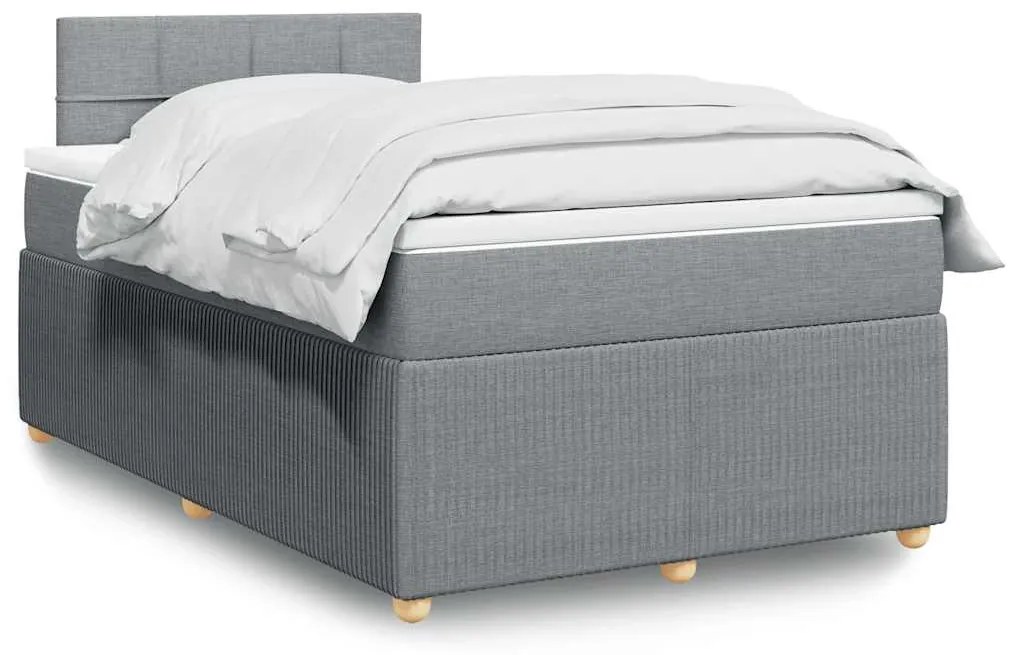 Box spring postel s matrací světle šedá 120x190 cm textil 3289695