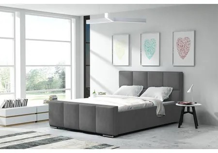 Postel OLIVIA 13 STANDARD 120x200 cm - stříbrné nohy Grafitová