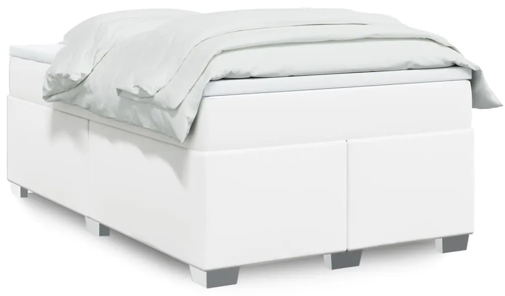 Box spring postel s matrací bílá 120x190 cm umělá kůže 3285202