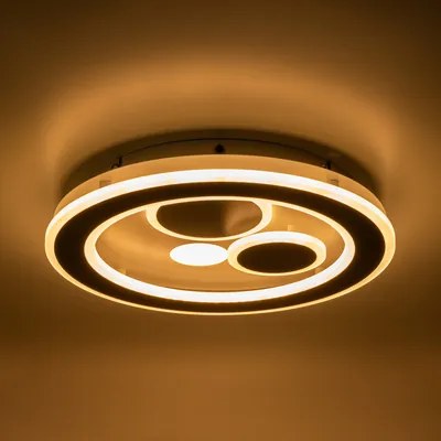 Kruhové stropní svítidlo LED 35W bílo-černé DUNK 37 cm s dálkovým ovládáním