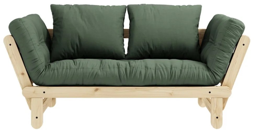 Zelená Variabilní pohovka Beat – Clear lacquered/Olive  77 × 162 × 80 cm KARUP DESIGN