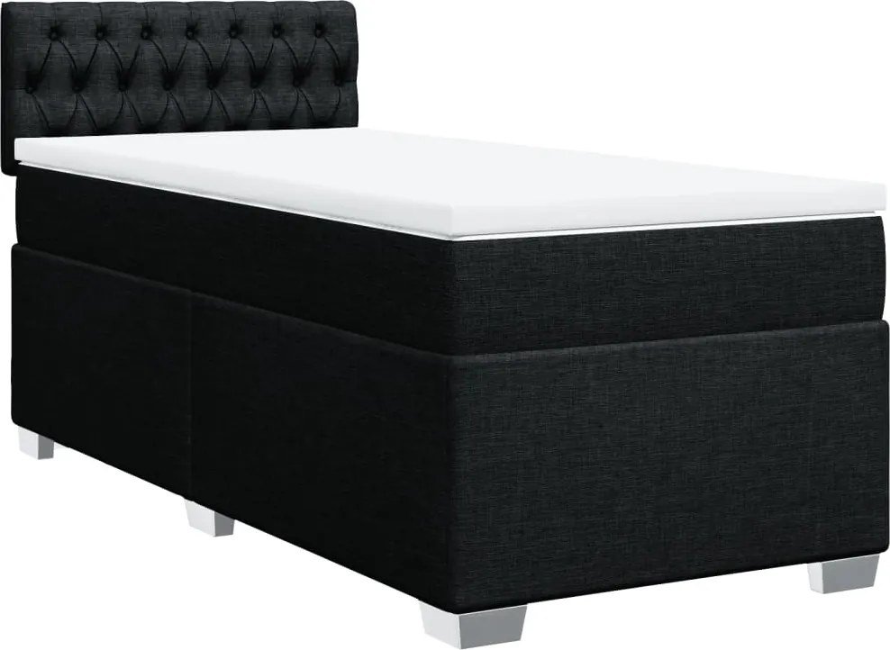 Box spring postel s matrací černá 90x190 cm textil 3285752