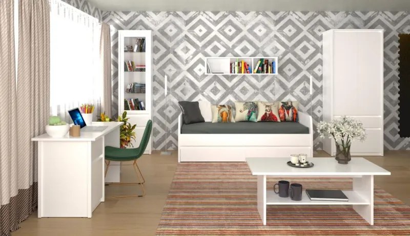 Postel 2S, 90x200 bílá, ERODIN Kondela 0000374482