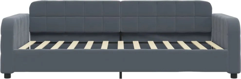 Válenda s matrací tmavě šedá 100 x 200 cm samet 3196913