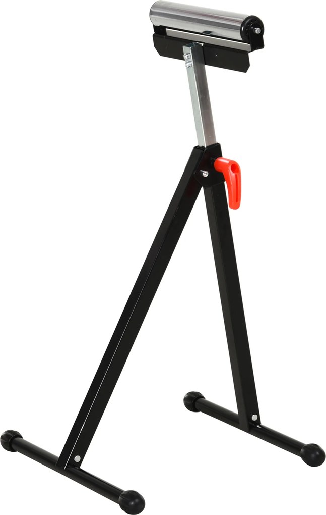 HOMCOM Válečková koza Výškově nastavitelná podpěrná koza s nosností až 90 kg Kovová černá 44x50x68-110 cm pro dílnu a kutilské projekty