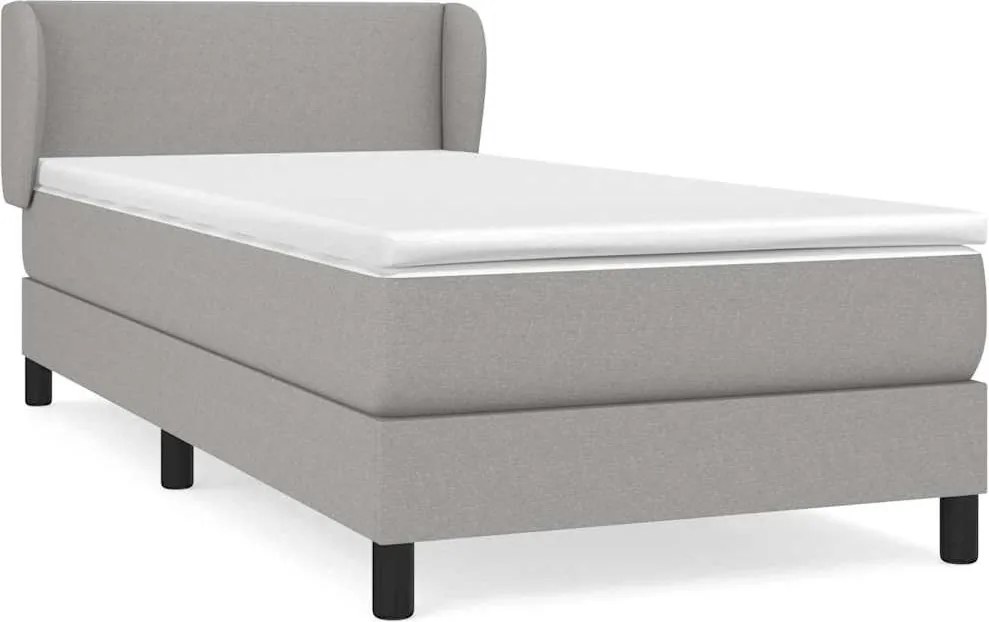 Box spring postel s matrací světle šedý 100 x 200 cm textil 3126061