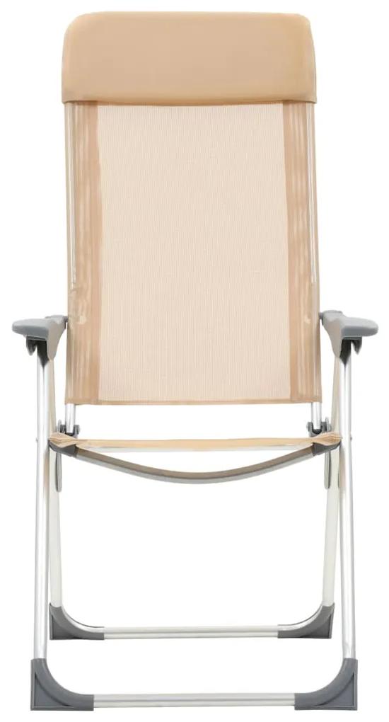 Skládací kempingové židle 4 ks krémové hliníkové,  44309