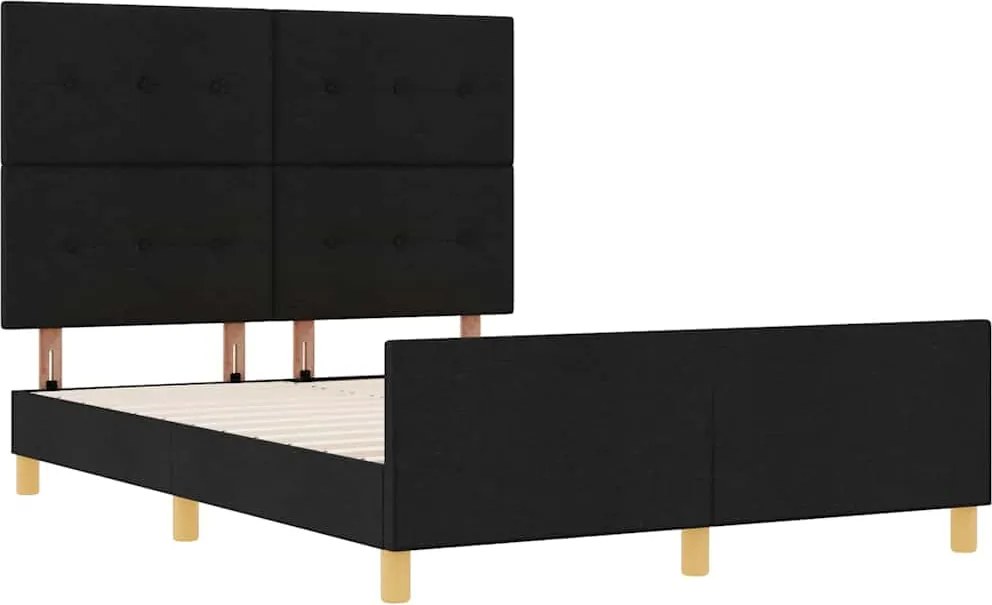 Rám postele s čelo Černá 140 x 190 cm textil 3344727