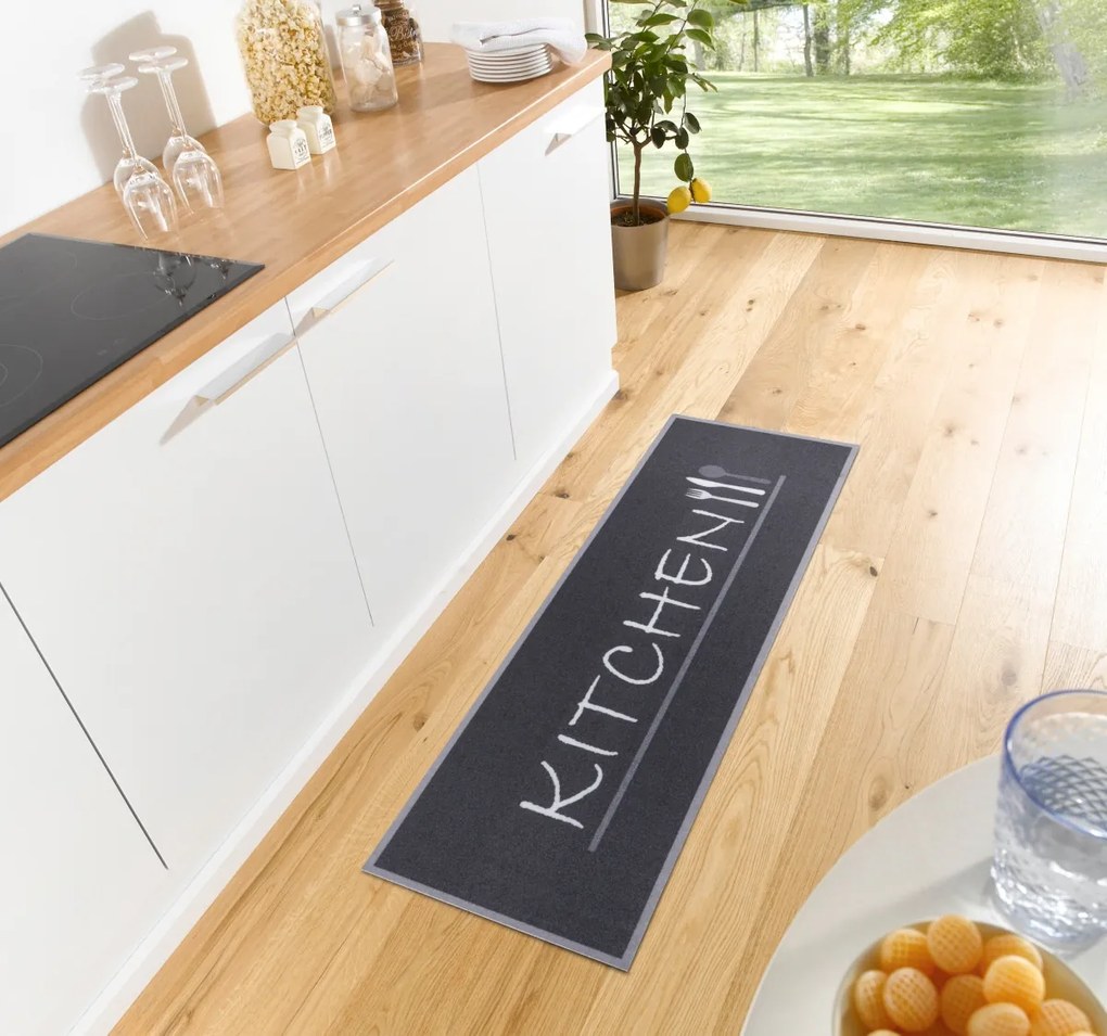 Hanse Home, Běhoun Cook & Clean 105725 Black White, 50x150, šedá, kuchyně