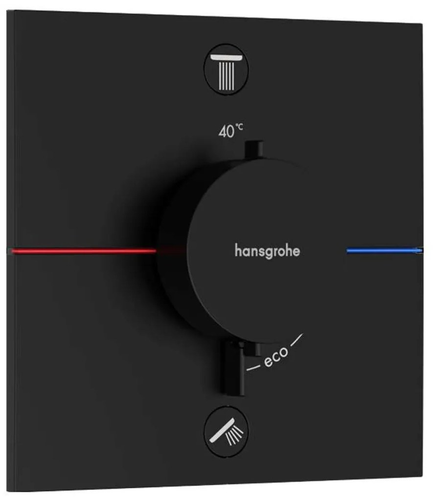 Hansgrohe ShowerSelect Comfort - Termostatická baterie pod omítku, pro 2 spotřebiče, matná černá 15572670