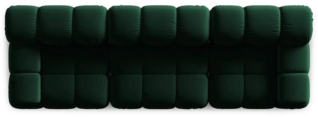 Modulární třímístná pohovka bella 282 cm samet zelená MUZZA
