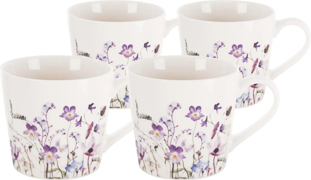 Orion Sada 4 porcelánových hrnků LOUKA 430 ml