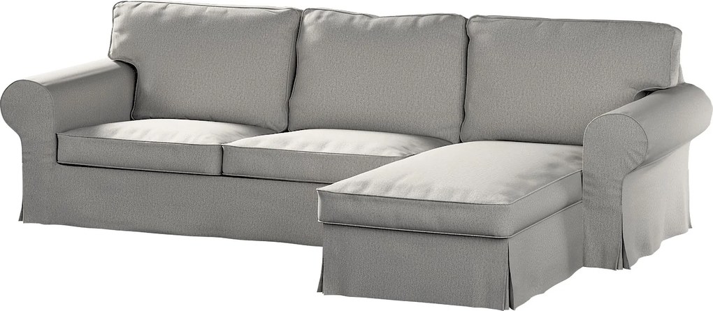 Potah na pohovku IKEA Ektorp 2-místná s lenoškou barva šedá látka pletený vzor