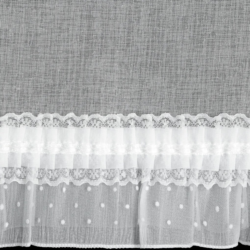 KRÁTKÁ ZÁCLONA NA POUTKÁCH MARY 30X150 CM BÍLÁ