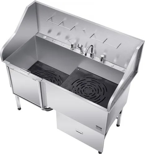 Mycí stanice pro psy 304 z nerezové oceli VEVOR – 1550 × 790 × 1470 mm