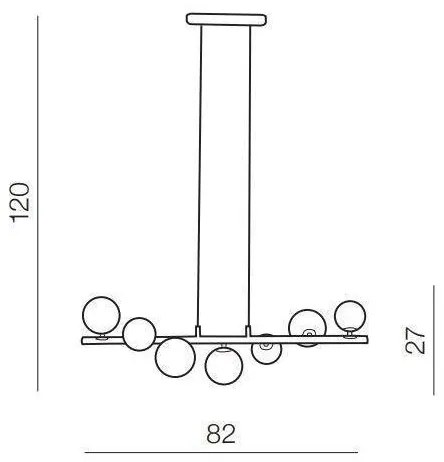 Azzardo AZ4409 - Lustr na lanku SYBILLA 7xG9/25W/230V zlatá