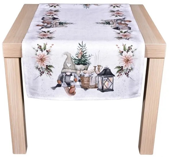 Forbyt Vánoční ubrus Skřítek s lucernou CYH6060C 40x140 cm