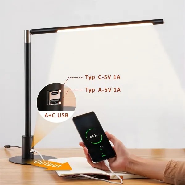 BRILAGI - LED Stmív. stolní lampa s USB porty VARIO LED/7W/230V CRI 96
