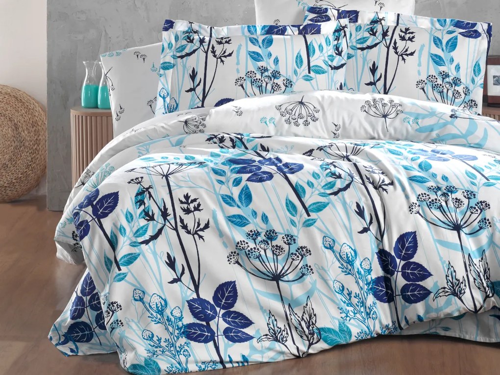 Brotex Saténový povlak na polštář Garden blue 50x70