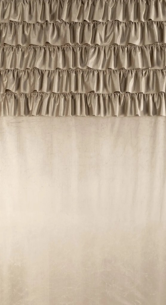 ZATEMŇOVACÍ ZÁVĚS NA KROUŽCÍCH AURA 140X250 CM TMAVĚBÉŽOVÁ