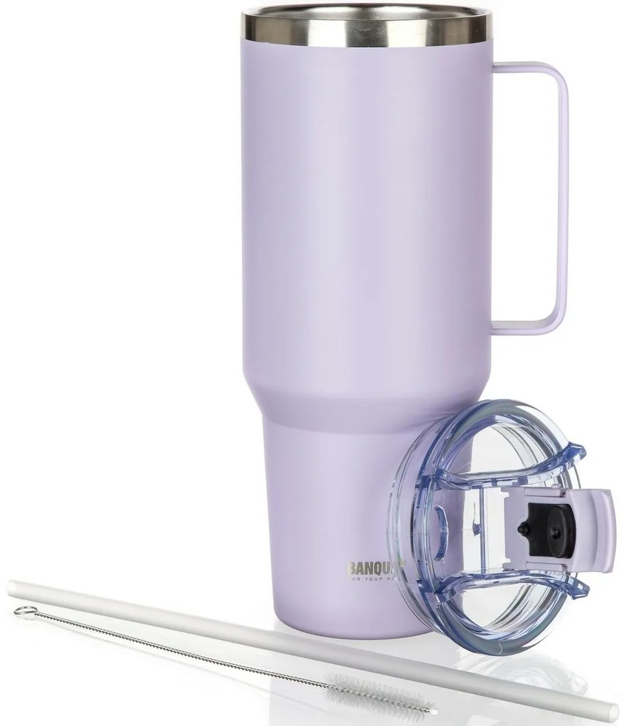 Banquet Termohrnek nerezový s uchem Twain 1200 ml, lila