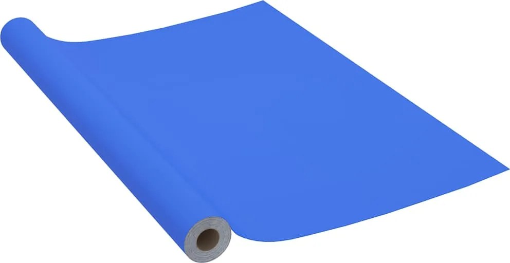 Samolepící tapeta na nábytek modrá vysoký lesk 500 x 90 cm PVC 326145