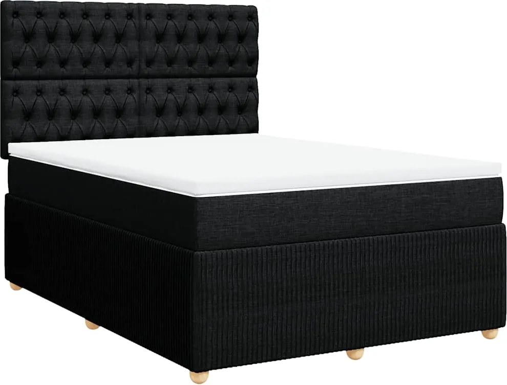 Box spring postel s matrací černá 140 x 190 cm textil 3294360