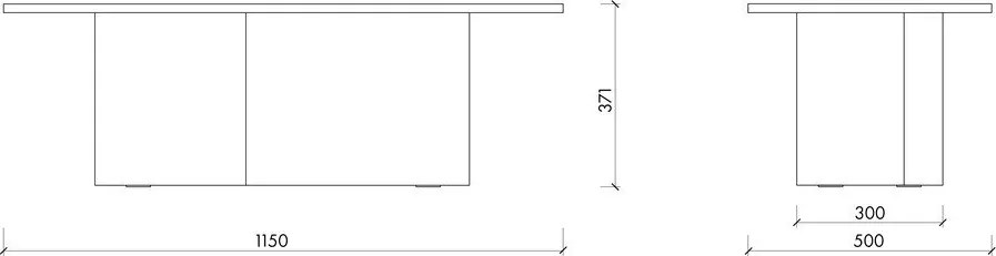 Vínový konferenční stolek s deskou v dubovém dekoru 50x115 cm Looi – noo.ma