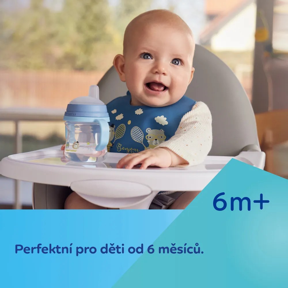 Canpol babies Hrneček se silikonovým pítkem FirstCup 250ml růžový