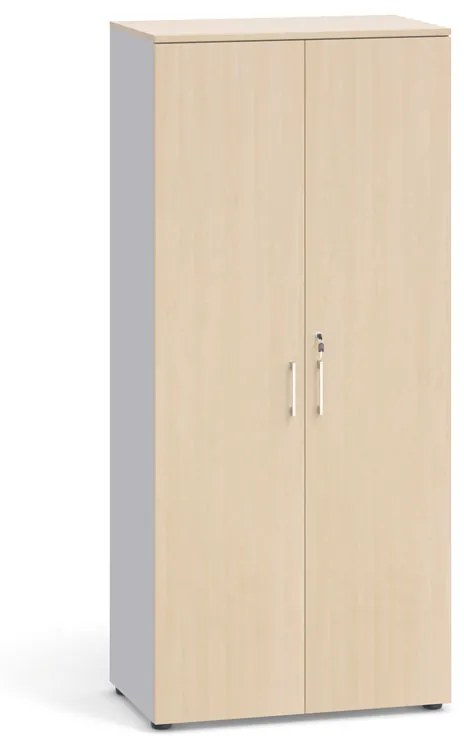 Kancelářská skříň s dveřmi, 1781 x 800 x 420 mm, šedá / bříza