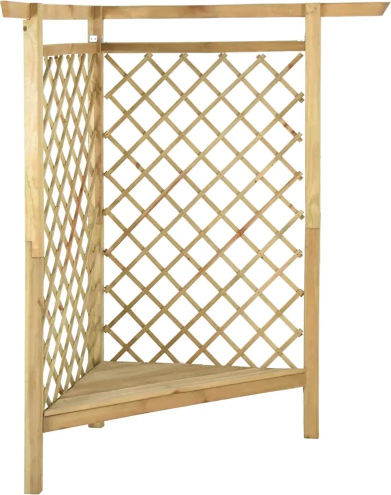 Rohová pergola s lavicí 166 x 81 x 174 cm impregnovaná borovice 318418