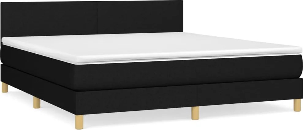 Box spring postel s matrací černá 160x200 cm textil 3140467