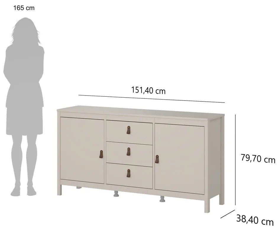 Šedobéžová komoda 152x80x38 cm Madrid – Tvilum